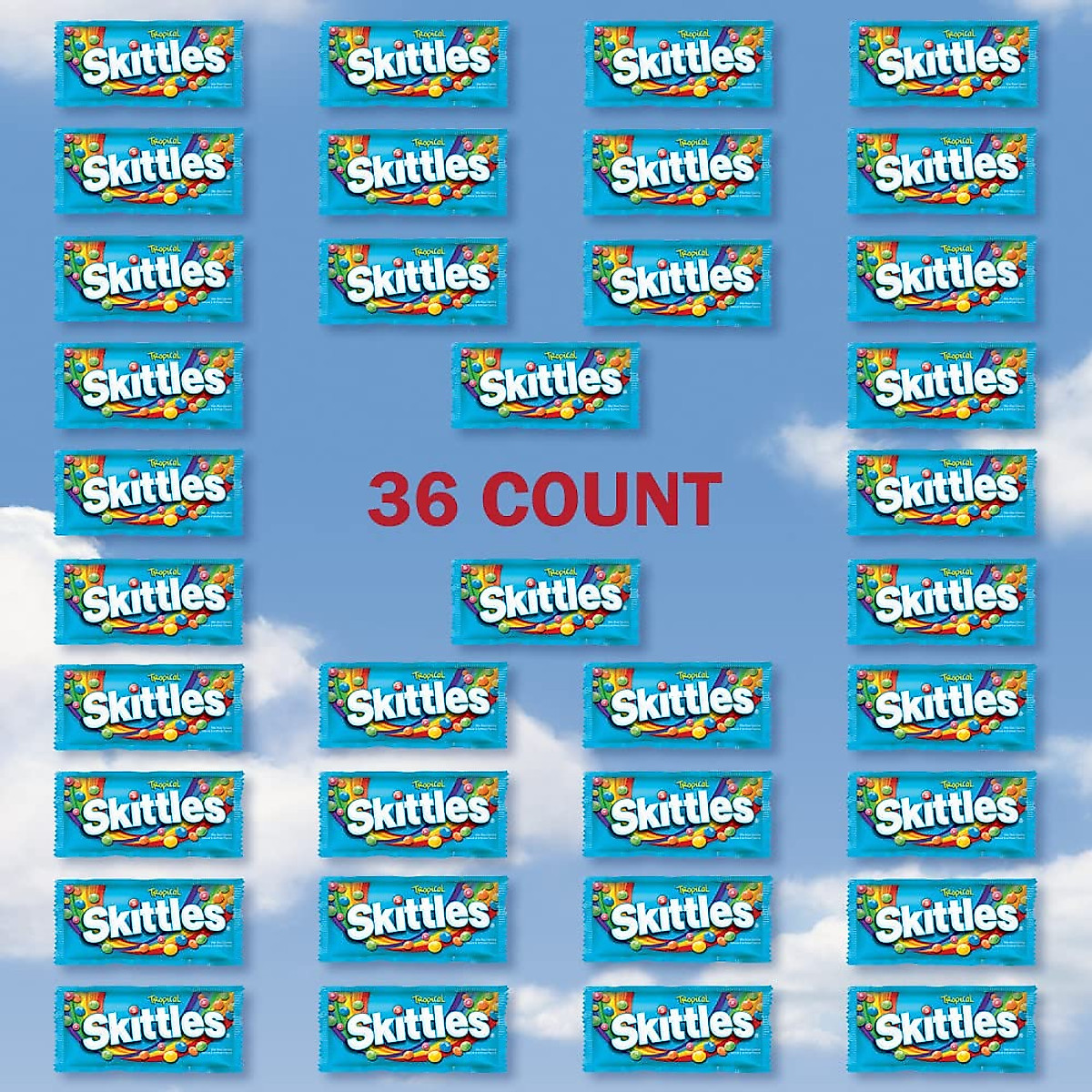 SKITTLES Candy, Tropical Bulk Candy 2.17-Ounce, 36 Packs of Individually Wrapped Candy Bulk Box