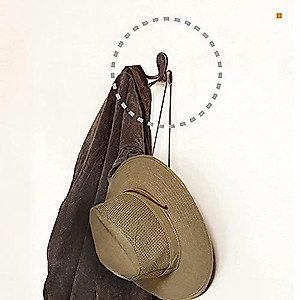 GDFYMI Coat Hooks Hardware, Double Hooks for Hanging Coats Wall Mounted Towel Hooks with Screws (Black,10 Pcs)