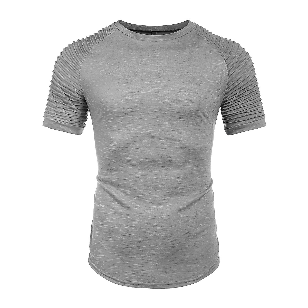 COOFANDY Mens Muscle Gym T-Shirts Fashion Hip Hop Shirt Light Grey L