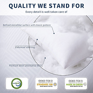 Mr.Ye Bed Pillows for Sleeping King Size 2 Pack Premium Luxury Hotel Quality Soft Pillows Down Alternative Filling for Back, Stomach or Side Sleepers, 20 x 36 Inches