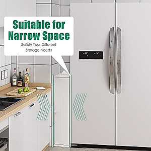 LUARANE Toilet Tissue Storage Tower, Toilet Paper Holder Stand with 4 Detachable Shelves Top Slot, Free Standing Paper Storage Organizer with Door, Floor Cabinet for Bathroom Kitchen, White