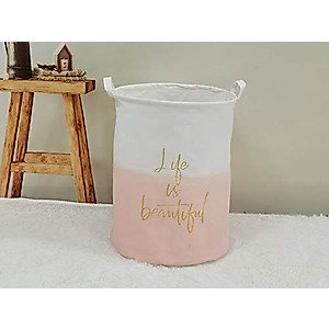 ELIVHINE Storage Baskets Waterproof Foldable Organizer Large Storage Bins for Dirty Clothes Home and Office Toy Organizer Laundry Hamper (Pink gradient)
