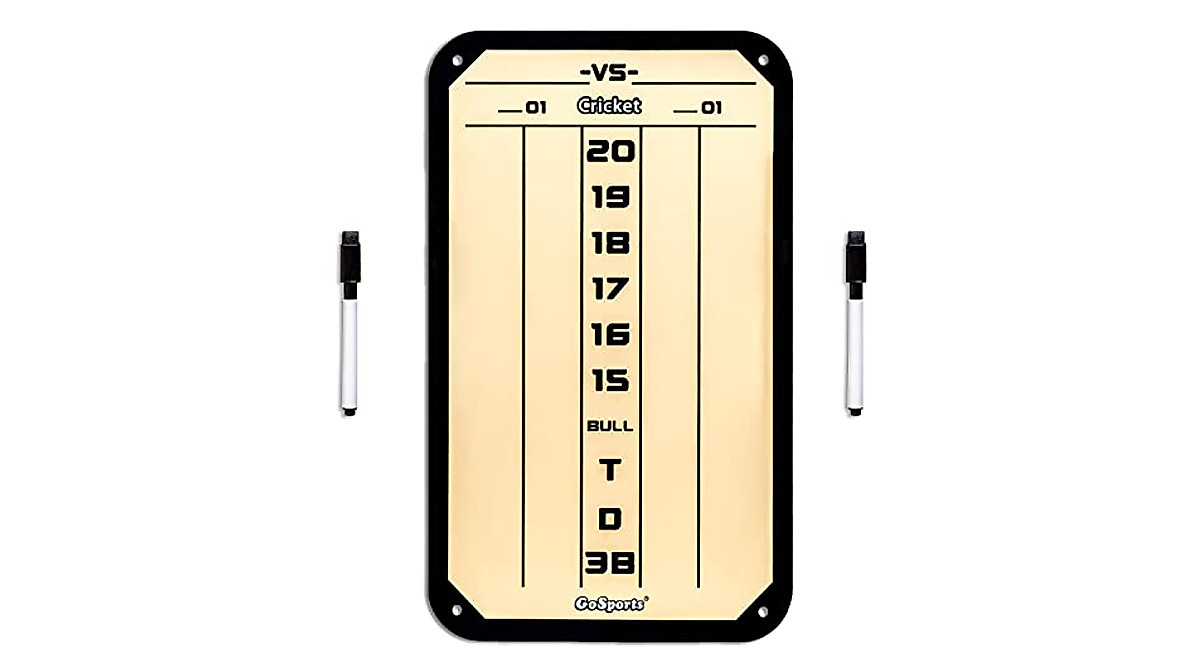 GoSports Steel Darts Scoreboard for Cricket & 01 Games - Easy Mount