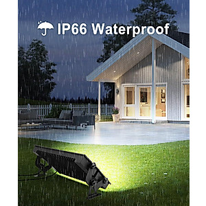 2 Pack 120W LED Shop Lights, 1000W Equiv 16000lm Super Bright LED Garage Light, IP66 Waterproof Outdoor Flood Light with Plug, 5000K Daylight White LED High Bay Light for Workshop Yard Garage Factory