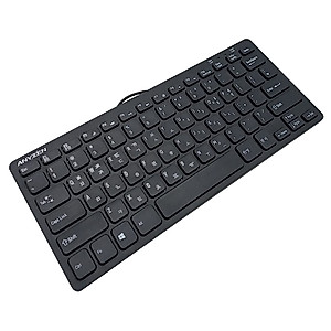 GARASANI Mini Wired Keyboard(Korean-English) Ultra Thin and Light Portable 78 Keys USB Desktop, Laptop, Windows 7/8/10, Keyboard Protection Skin, Korean Keyboard Stickers Included