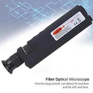 Fiber Optic Microscope Monocular Handheld Fiber Optic Inspection Microscope 400X Optical Communication Fiber Cable Inspection Microscope Magnifier Built-in Adapter Interface SC/LC/FC/ST