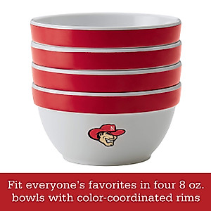 College Kitchen Collection Nebraska Cornhuskers Serving Party Bowls / Mixing Bowls Set / Food Appetizer Serveware - 4 Piece, White