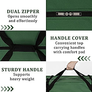 AerWo Christmas Tree Storage Bag, Extra Large Christmas Storage Containers Fits Up to 9ft Artificial Tree, Heavy-Duty Waterproof 600D Oxford Xmas Holiday Tree Bag with Card Slot(65” X 31” X 15”, Green)