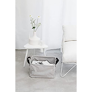 Brabantia - Foldable Laundry Basket - Compact Storage Box - Water Resistant Coating - Multi-Functional - Laundry Hamper - Bathroom - Collapsible - Grey - 9 Gal