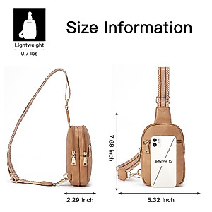 Telena Small Sling Bag for Women Vegan Leather Fashionable Fanny Pack Crossbody Bags for Women for Travel Camel Brown