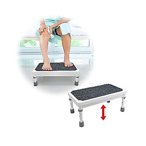 Medical Foot Stool Metal Step Platform Heavy Duty Adjustable Stepping Stool Anti Skid Bed Stairs for Adults Disability Aids Mobility Equipment Bed Step Stools for High Beds, Nursing, SUV Car - 750LBS