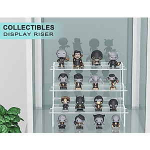 Meteou Acrylic Display Risers, 9.5'' Perfume Organizer Clear Riser Compatible with Funko POPs, Nendoroids, Action Figures, Cupcake Stand Lotion Holder Skincare Organizer Tiered Display Table Stand