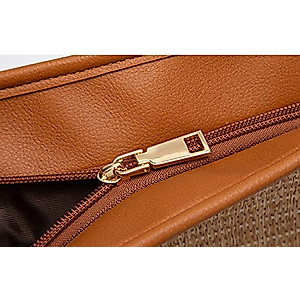 Yoofashion Straw Tote Bag for Women Shoulder Bag Summer Beach Bag Girls Fashion Top Handle Handbag (A110-black)