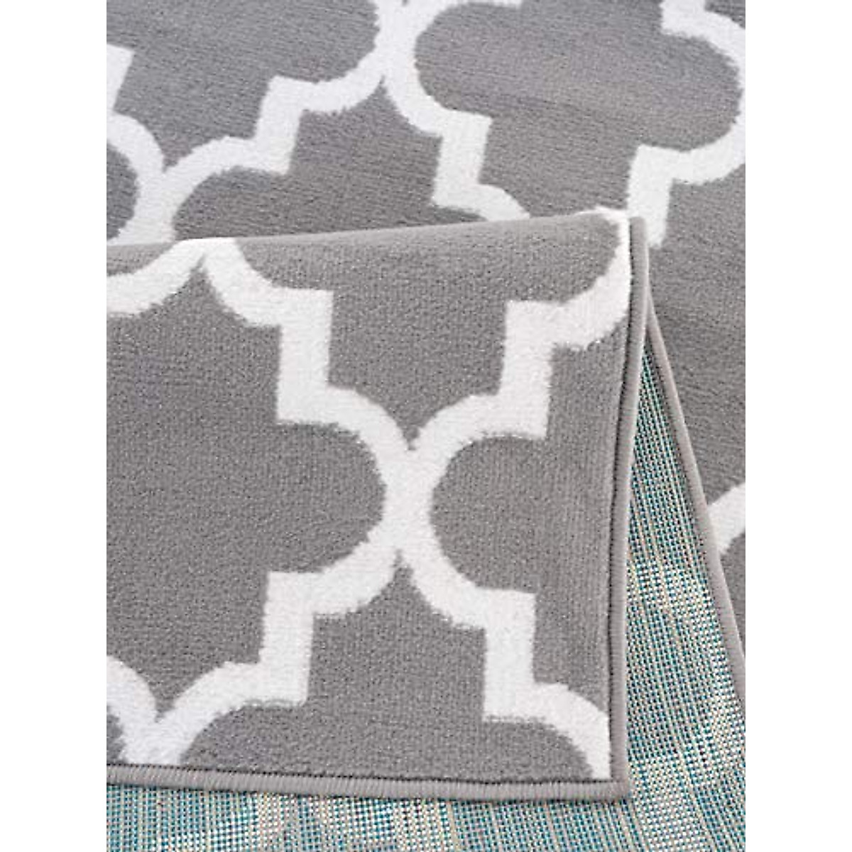 Msrugs Area Rugs, 3x5 Trellis Collection Modern Gray White Area Rug, Contemporary Soft Cozy Carpet for Living Room and Bedroom