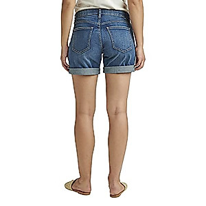 JAG Jeans Women's Alex Mid Rise Boyfriend Short, Brilliant Blue-Ssj305, 12