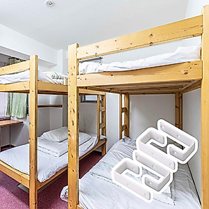 4Pcs White 7-Shaped Plastic Coated Bunk Bed Ladder Hook Bed Ladder Hooks for Bed Hook Tool 25MM