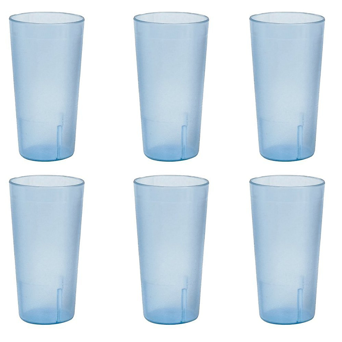 12 oz. (Ounce) Restaurant Tumbler Beverage Cup, Stackable Cups, Break-Resistant Commmerical Plastic, Set of 6 - Blue
