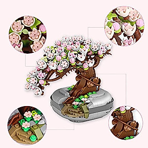 Baoswi Mini Sakura Bonsai Tree Building Blocks Set, Cherry Blossom Botanical Collection Set for Adults Teens, Home Decor Accessories, NOT Compatible with Lego (426 Pcs)