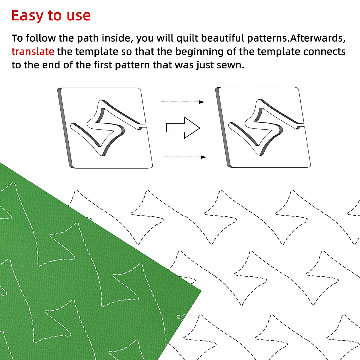 Kapyoo 4Pcs Free Motion Quilting Templates Machine Quilting Templates Quilting Rulers Quitling Design Quilting Supplies Quilting Stencil with Non-Slip Grips (Continuous Line Design Series)