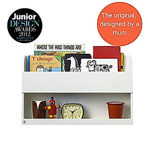Tidy Books® Bunk Bed Accessories Shelf (Age 6-99) The Original Bunk Bed Buddy™, Bedside Shelf, White Shelves for Kids Room, Loft Bed Shelf, Wood, 13 x 20.9 x 4.7, Eco Friendly, Handmade