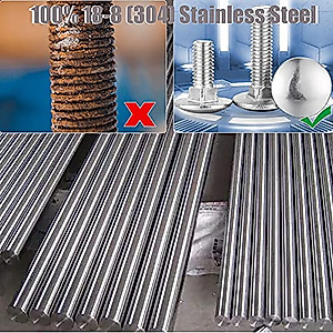 Abimars Stainless Carriage Bolt 5/16"-18 x1", Cup Square Carriage Bolt & Nut & Washers (Pack of 10)