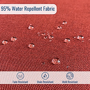 TWLEAR Outdoor Chaise Lounge Cushion for Patio Furniture 72 x 21 x 3 Inch, Water Resistant Patio Lounge Chair Cushion with Straps for Lawn Pool Furniture, 1 Pack, Olefin Brick Red