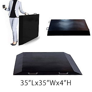 PEC Portable Wheelchair Scale/Digital Medical Scale with Dual Ramp, Side Handles and Wheels for Easy Moving, 35"x 35" Large Platform, Capacity 700 x 0.1 lb