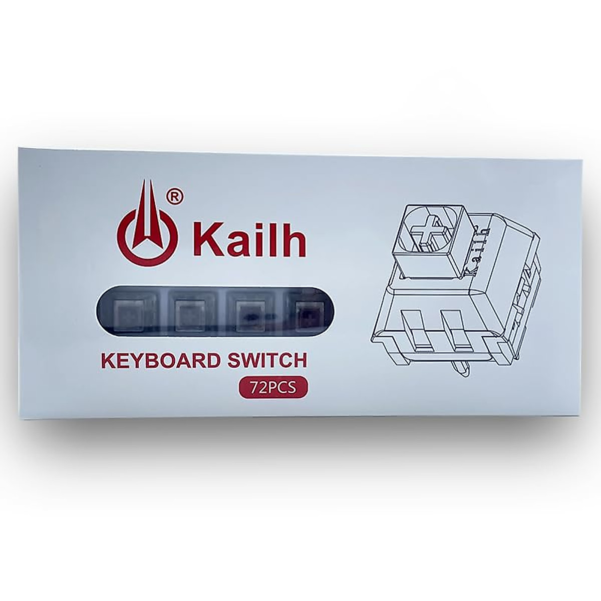 DRAOZA Kailh Box Brown Switches for Mechanical Gaming Keyboard 3 Pin Plate Mounted/RGB/SMD Waterproof MX Lever Switch (72pcs Brown Switches)