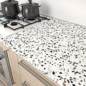 LACHEERY Terrazzo Peel and Stick Wallpaper 15.8"x160" Vinyl Countertop Contact Paper Terrazzo for Cabinets Counter Tops Waterproof Removable Wallpaper for Bedroom Decor Self Adhesive Wall Paper Roll