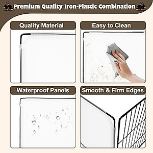 FHTONGE Extra Large Rabbit Playpen Indoor, 11 Sq Ft C&C Guinea Pig Cage Habitat, Small Animal Playpen Raised Guinea Pig Playpen for Chinchilla Hamster Hedgehog Ferret Puppy Kitten Rat Bunny