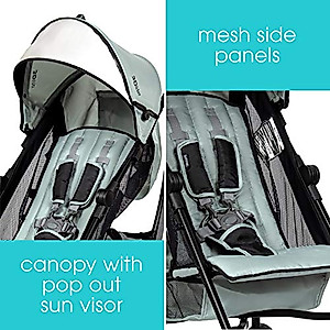 Summer Infant 3Dlite Convenience Stroller, Eucalyptus–Lightweight Stroller with Aluminum Frame, Large Seat Area, Mesh Siding, 4 Position Recline, Extra Large Storage Basket-Infant Stroller for Travel