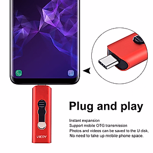 VIERY USB Flash Drive 64G,2-in-1 Dual USB Type -C Memory Stick USB Photo Stick USB 3.0 64gb Thumb Drive for Android Smartphones,Tablets, PC.(64GB)