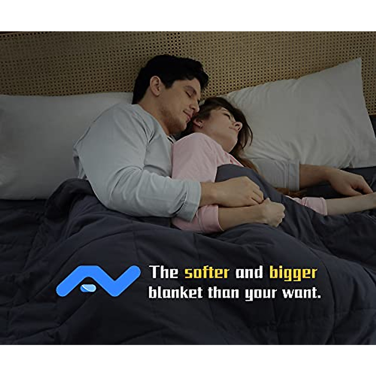 AN King Weighted Blanket (20 lbs, 80” x 87”) Perfect for Couples, King Size Heavy Blanket Breathable Cotton with Natural Glass Beads