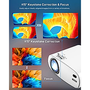 [Upgraded] WiFi Bluetooth Projector, VIDOKA Native 1080P Video Projectors with Dust Filter & Sleep Timer, 4K Supported Portable Outdoor Movie Projector for Phone/iPhone/Android, Carry Bag Included