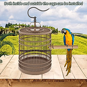 Hamiledyi Bird Perch Bird Stand Bird Cage Accessories Platform Natural Wood Perch Stick Playground for Small Medium Birds Cockatiel Parakeet Conure Cage Accessory (8 Pcs)