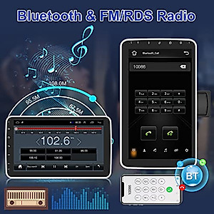 Android 11 Single Din Car Stereo with Wireless Apple Carplay Android Auto, 10.1 Inch HD Touchscreen Car Radio Audio with GPS Navigation, Bluetooth, Subw, WiFi, USB, SWC, HiFi, FM+Backup Camera