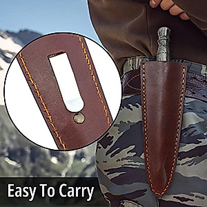 EdgeLandKnives Heavy Duty Damascus Steel Knife- 9 Inches Knife With Sheath, Damascus Steel Knife With Sheath, Best Gift Knife For Men (EL1013)