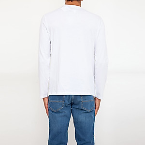 A|X ARMANI EXCHANGE mens Icon Chest Graphic Long Sleeve T-shirt T Shirt, White, Large US