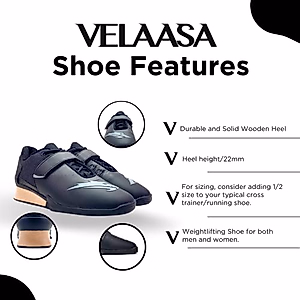 VELAASA Strake | Olympic Weightlifting Shoes | Men and Womens Heavy Lifting Shoes | Cross Training | Powerlifting Apparel | Shoes for Squats | Lifting Gear | Spring Blue - 8.5 M / 10.0 W