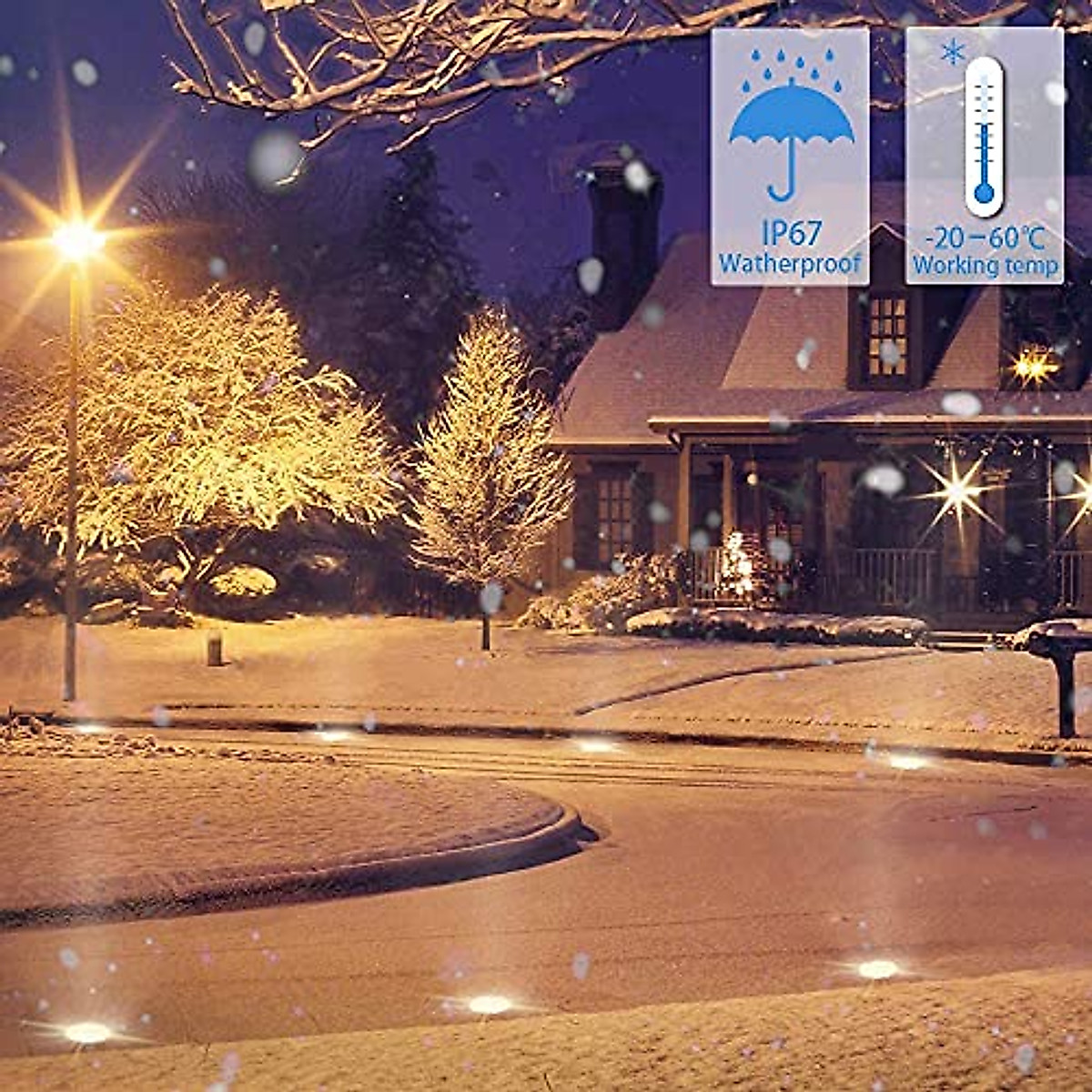 RNEHON 10W In-Ground Well Light,Voltage 12-24V, In-Ground Lighting, Low Voltage Landscape Pathway Lights, IP67 Waterproof, Aluminum, 3000K Outdoor Lighting for Yard,Lawn,Garden,Patio,Pack of 6