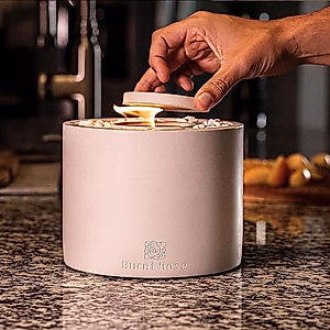 Tabletop Fire Pit - Indoor Concrete Fire Pit Bowl for a Cozy Ambiance - Large Portable Fire Bowl Luxury Indoor & Outdoor Table Top Fire Pit | Long Burning Ethanol Fire Pit for Indoor Fireplace