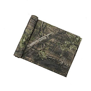 AUSCAMOTEK Woodland Camo Mesh Netting Camouflage Netting for Hunting Blinds Window Camping Clear View Camo Hunting Hide Net, Green 5 ft x 12 ft (appro)