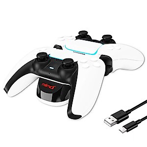 Charging Station for PS5 DualSense Controller, Dual USB Type-C Charger Dock for Two Playstation 5 Joysticks, Fast Charging Stand