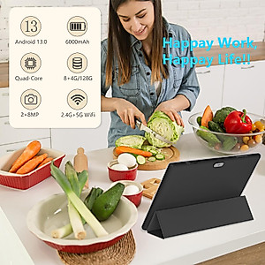 2 in 1 tablet, Android 13 tablets 10 inch, tablet with keyboard mouse foldable protective cover screen protective film Stylus Pen 12GB+128GB/1TB Expand 5G WiFi BT 5.0 WiFi6 Dual camera 6000 mah Tab