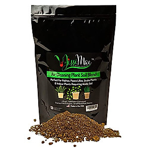 Jessi Mae - Air Cleaning Plant Soil - Acidic Organic pH Balanced Potting Soil - for Peace Lily, Snake Plant, Pothos, Parlor Palm, and Other Indoor Plants - Well-Draining Potting Soil - 4 Quarts
