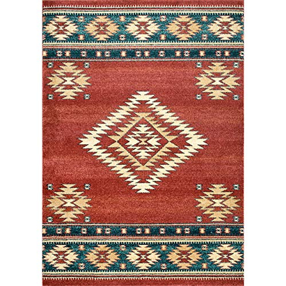 nuLOOM Margene Tribal Diamond Area Rug, 4' x 6', Red