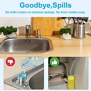 Yunlihua Soap Dispenser Extension Tube Kit, 47" Premium Sink Soap Dispenser Extension Kit with Upgraded Check Value, Powerful Suction, Never Fill the Little Bottle Again