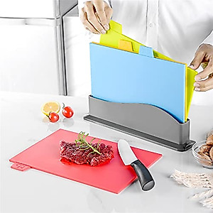 GULRUH Wood Cutting Boards for Kitchen, Plastic Cutting Board Foods Classification Boards Outdoors Camping Vegetable Fruits Meats Bread Chopping Blocks Charcuterie