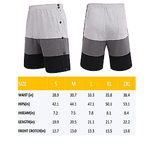 Deyeek Post Surgery Shorts for Men Hip Knee Broken Leg Recovery Shorts Tearaway Shorts Side Snap Breakaway Pants for Men