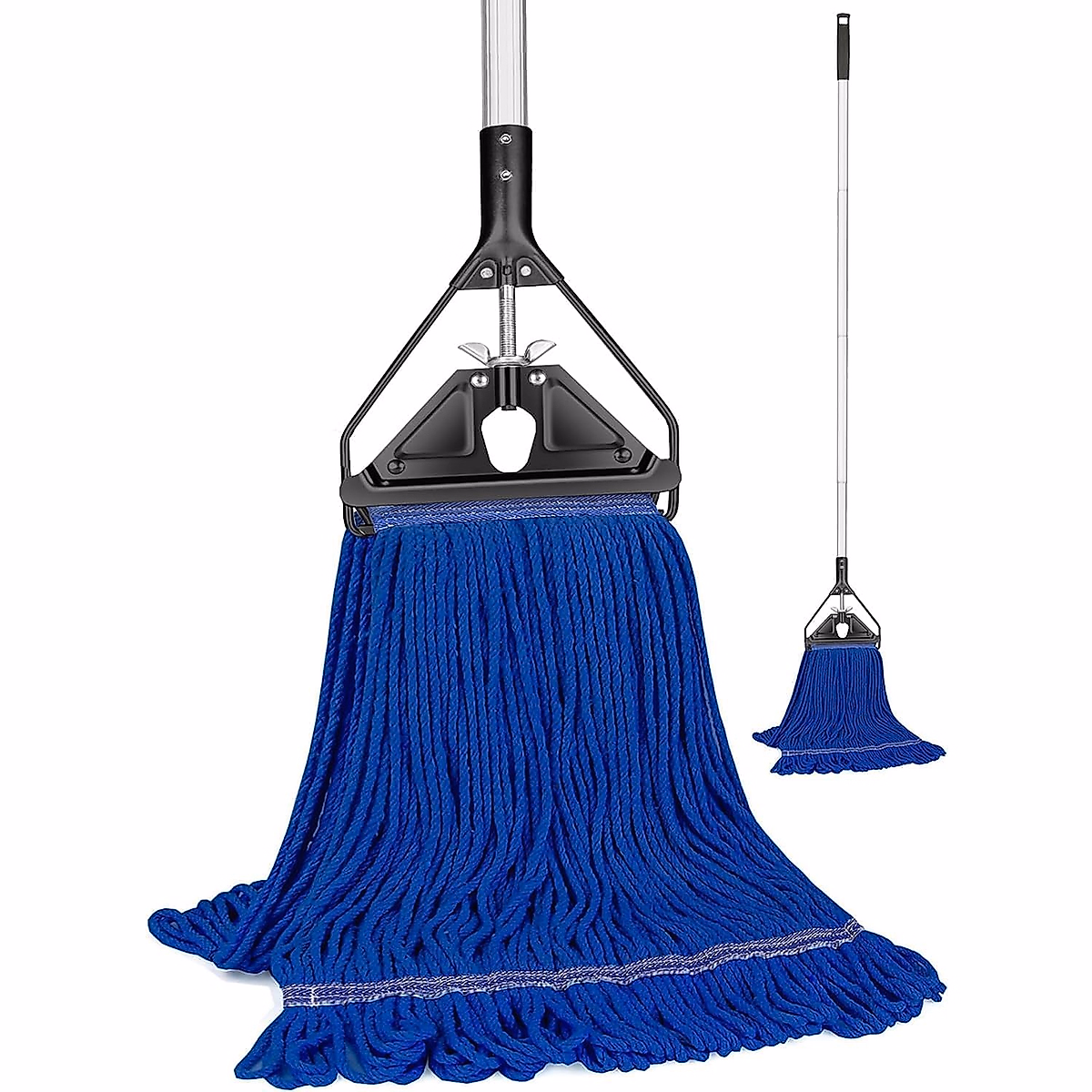 Heavy Duty Commercial Cotton Mop for Floor Cleaning, Looped-End Industrial String Wet Mop with Long Handle for Home,Garage,Office, Workshop, Warehouse-SOBONNE